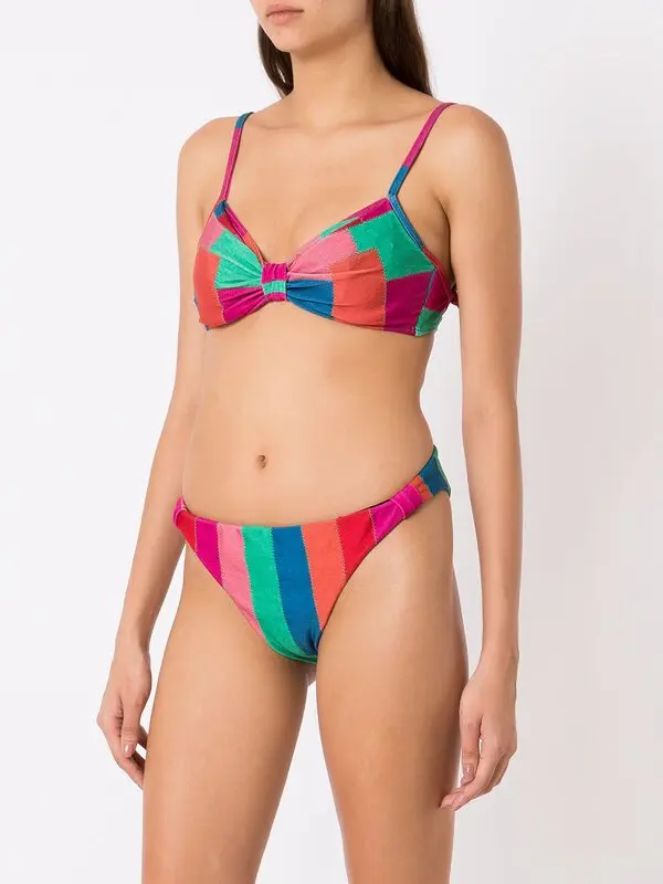AMIR SLAMA Patchwork Print Bikini