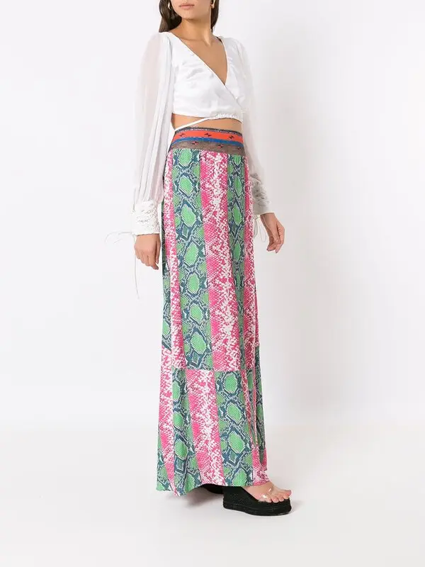 AMIR SLAMA Patchwork Panelled Maxi Skirt