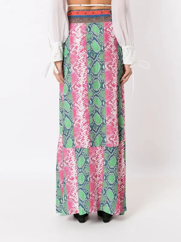 AMIR SLAMA Patchwork Panelled Maxi Skirt
