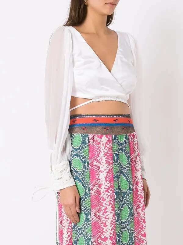 AMIR SLAMA Cropped Silk Blouse