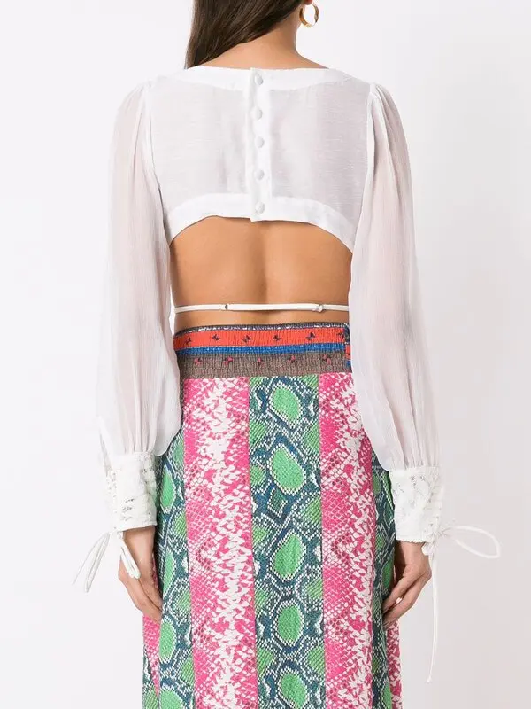 AMIR SLAMA Cropped Silk Blouse