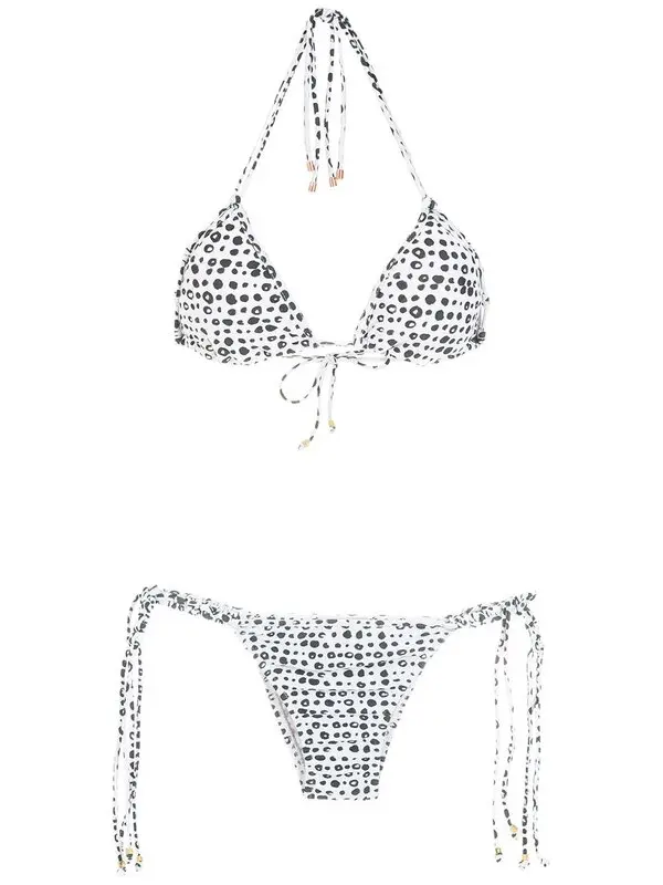 AMIR SLAMA Polka Dot-print Bikini - Neutrals