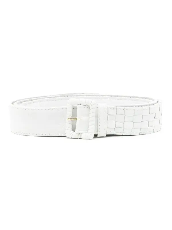 AMIR SLAMA Woven Leather Belt - White