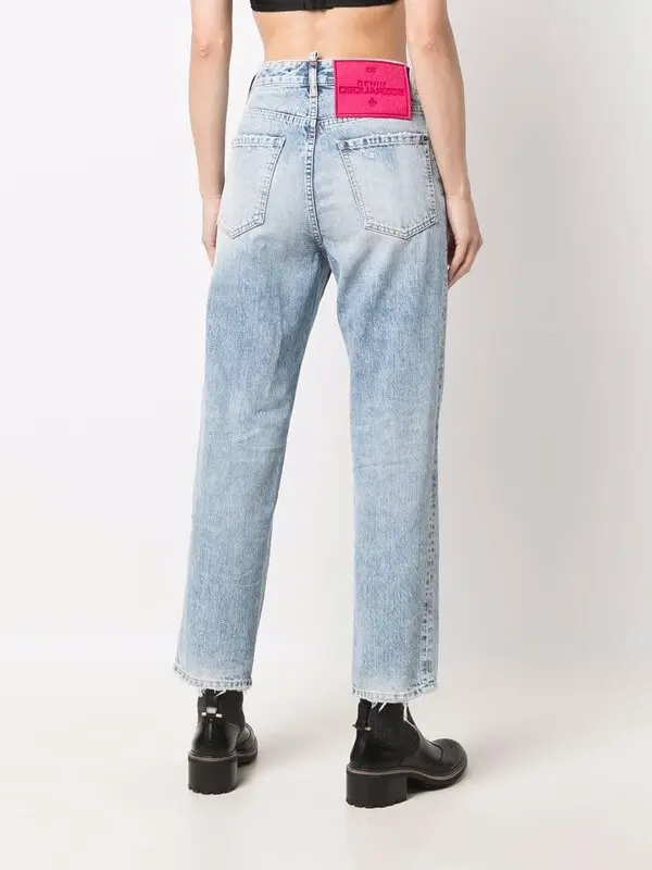 Dsquared2 Distressed Straight-leg Jeans