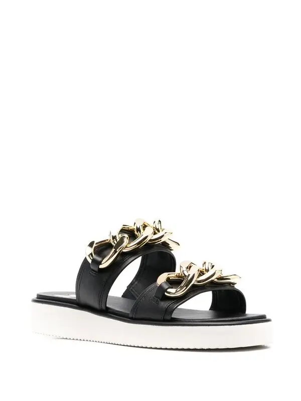 Michael Kors 30mm Scarlett Chain-link Leather Slides
