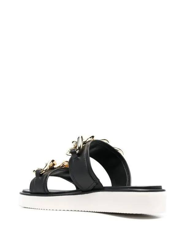 Michael Kors 30mm Scarlett Chain-link Leather Slides