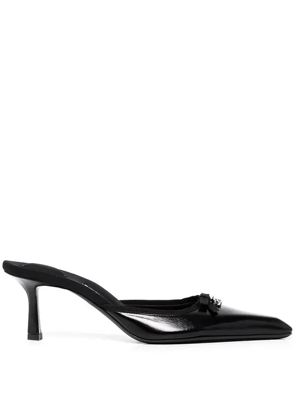 Alexander Wang Viola Bow-embellished Crystal-detail Mules - Black