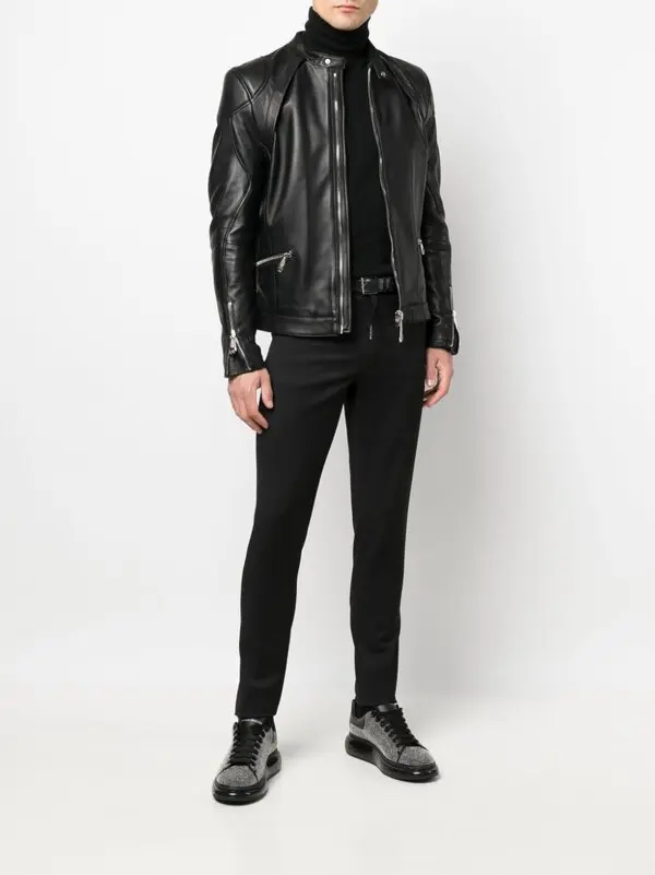 Philipp Plein Zip-through Biker Jacket