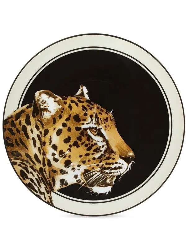 Dolce & Gabbana Set Of Two Leopard-print Bread Plates - White