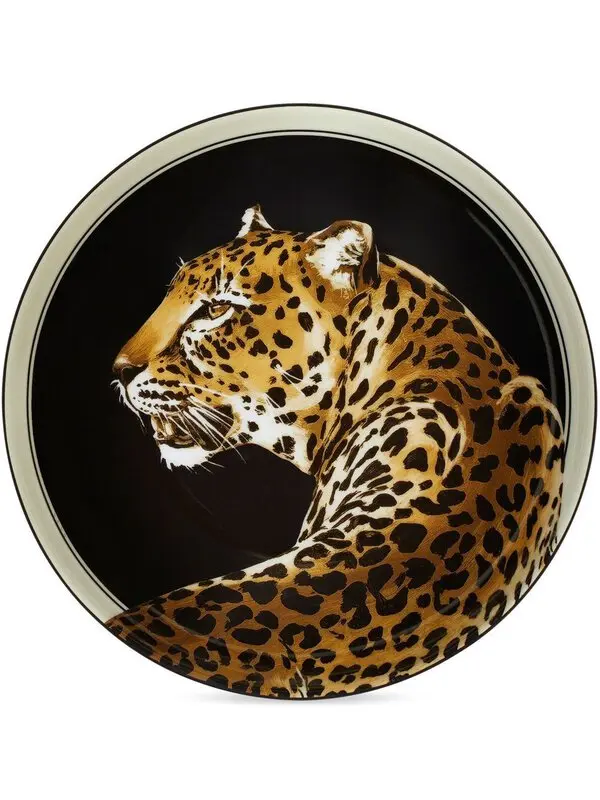 Dolce & Gabbana Leopard-print Porcelain Soup Plates - White