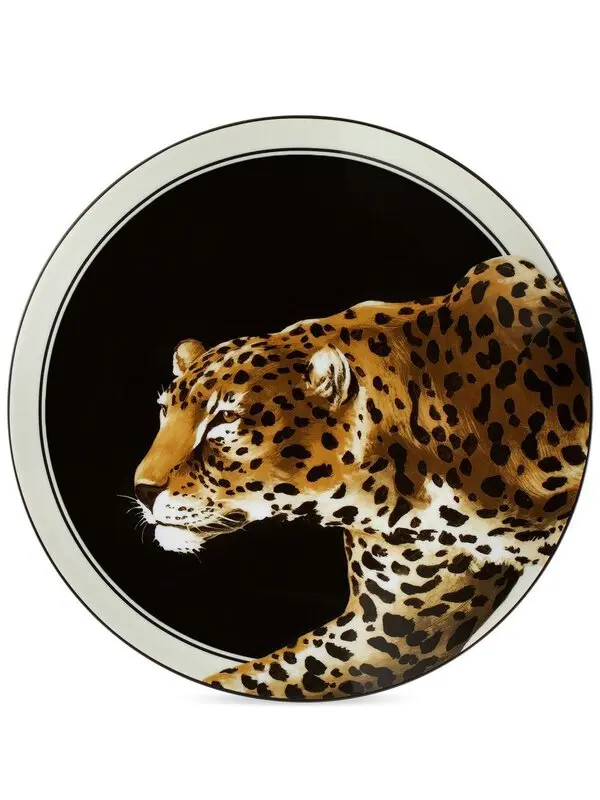 Dolce & Gabbana Leopard-print Porcelain Dinner Plates - White