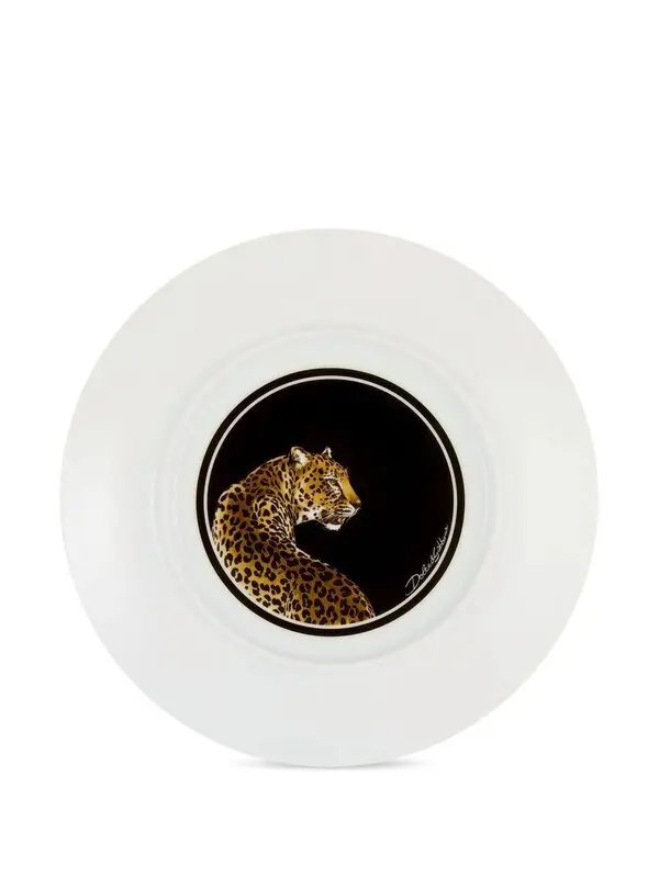 Dolce & Gabbana Leopard-print Porcelain Dinner Plates