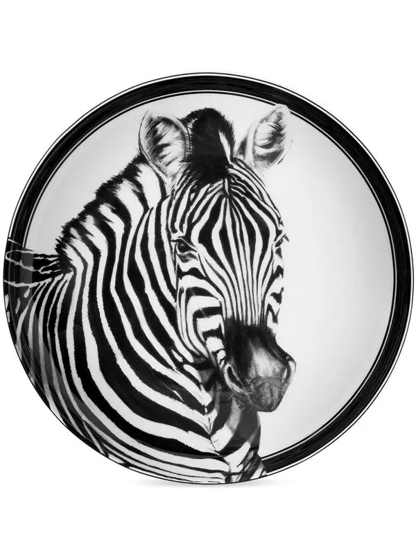 Dolce & Gabbana Zebra-print Porcelain Soup Plates - White