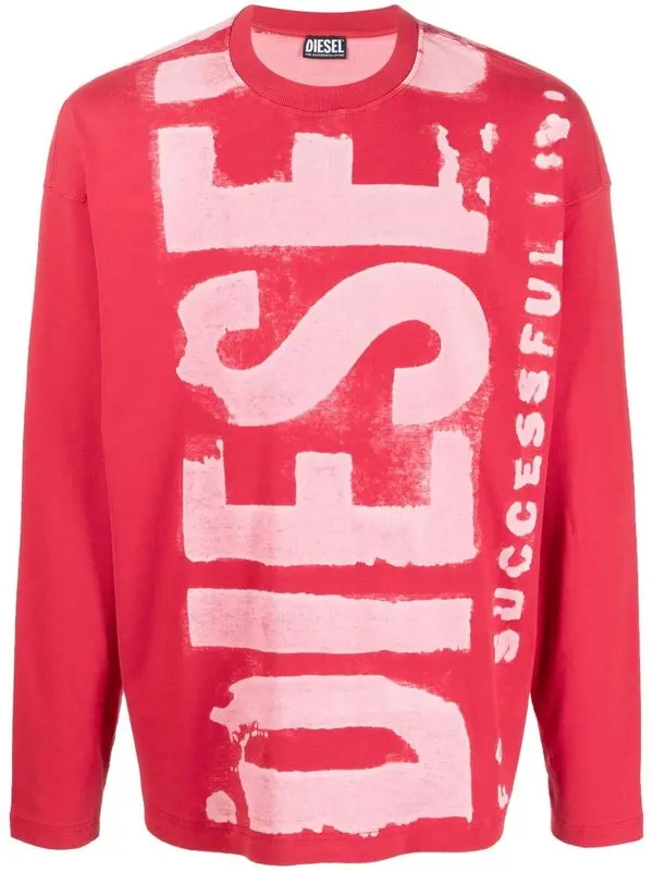 DIESEL® T-wasrib Logo-print T-shirt - Red