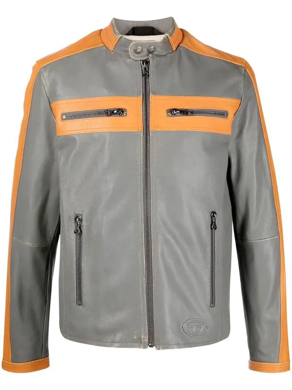 DIESEL® Panelled Zip-up Jacket - Grey