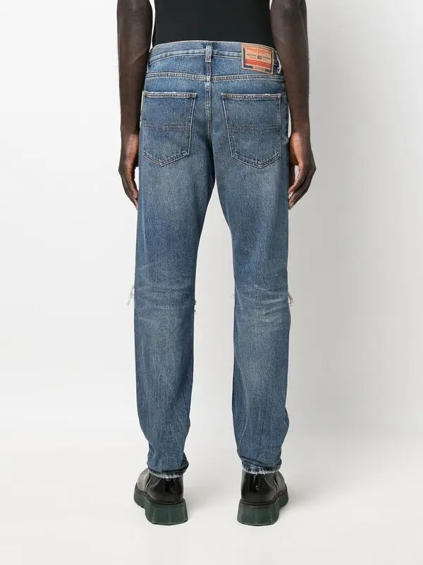 DIESEL® 1995 Ripped Straight-leg Jeans - Blue