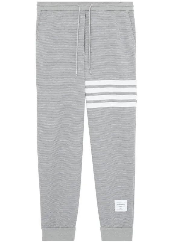 Thom Browne Ottoman Rib 4-bar Stripe Track Pants - Grey