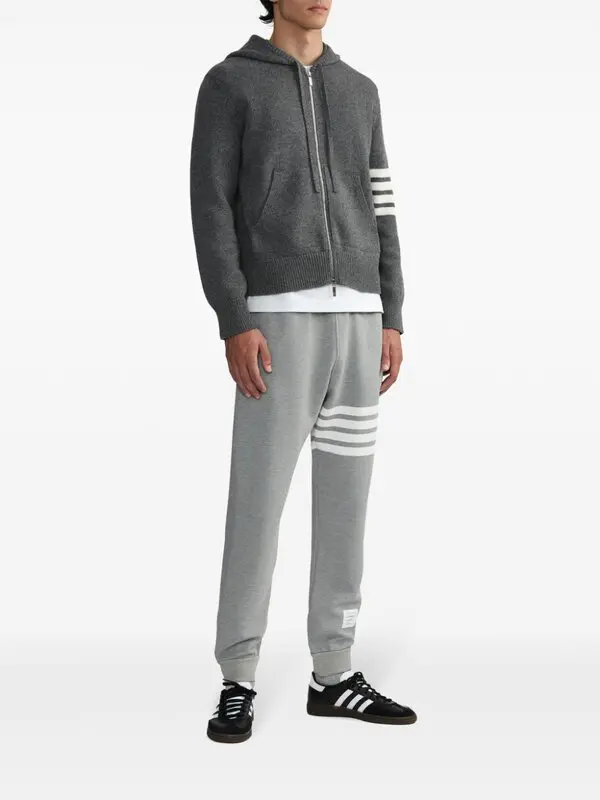 Thom Browne Ottoman Rib 4-bar Stripe Track Pants - Grey