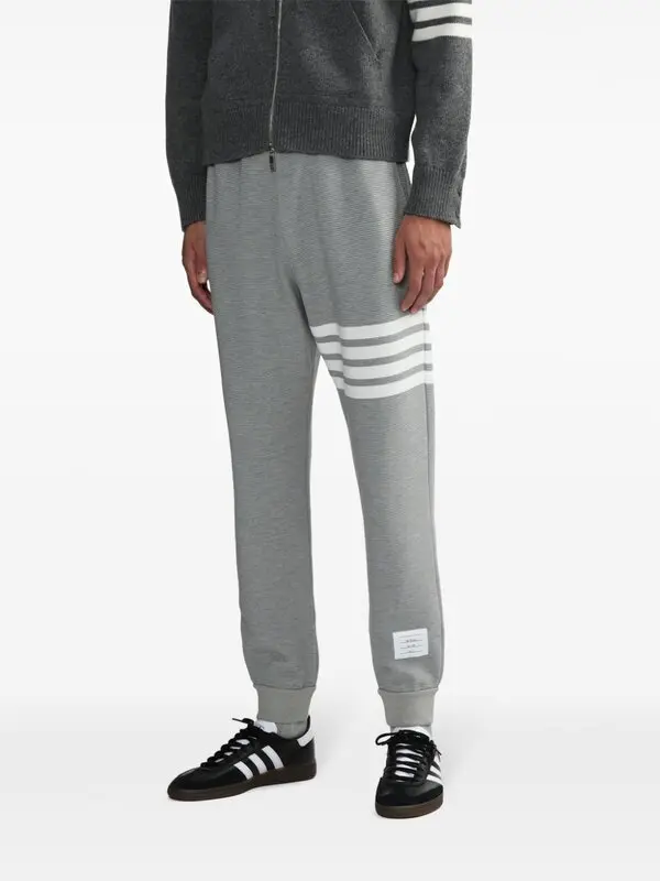 Thom Browne Ottoman Rib 4-bar Stripe Track Pants - Grey