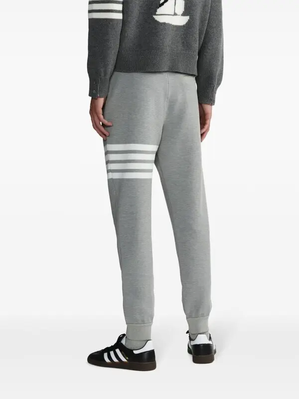 Thom Browne Ottoman Rib 4-bar Stripe Track Pants - Grey