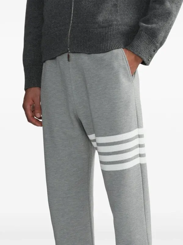 Thom Browne Ottoman Rib 4-bar Stripe Track Pants - Grey