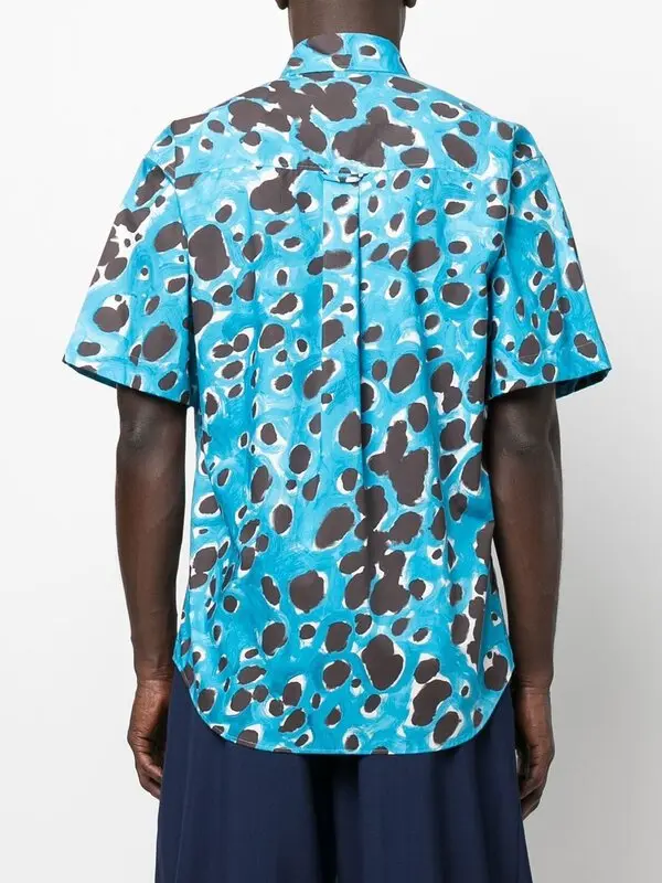 Marni Spot-print Short-sleeve Shirt - Blue