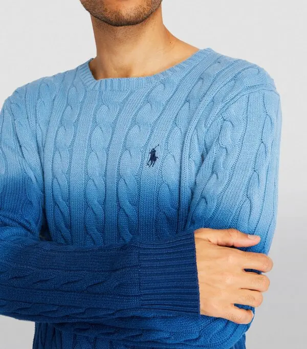 Polo Ralph Lauren Cable-Knit Tie-Dye Sweater In Blue - 31% Off