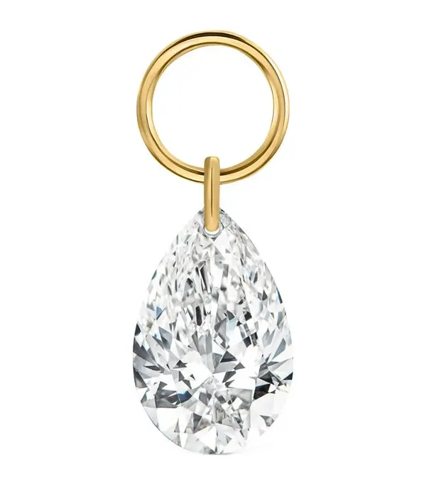MARIA TASH Yellow Pear Floating Diamond Charm - Gold