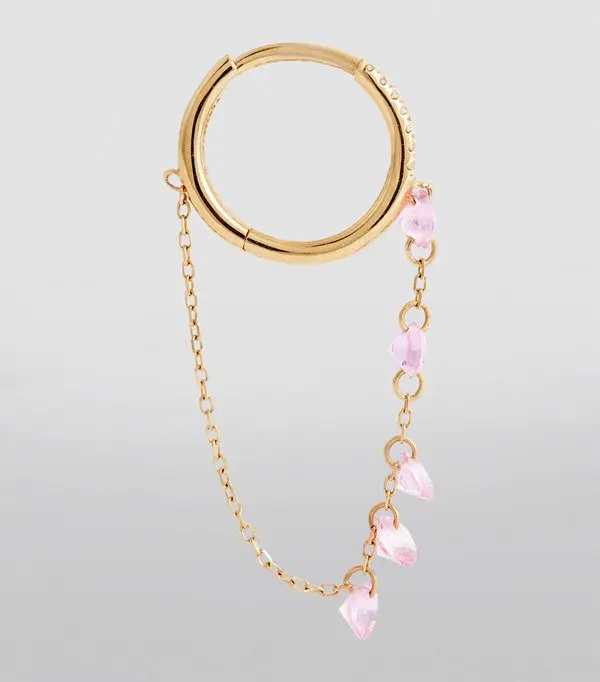 PERSEE Yellow Gold, Diamond And Sapphire Danaé Single Earring