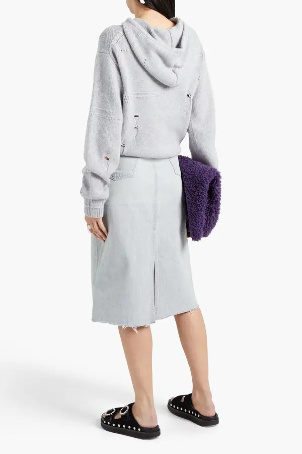 Rag & Bone Faded Denim Midi Skirt