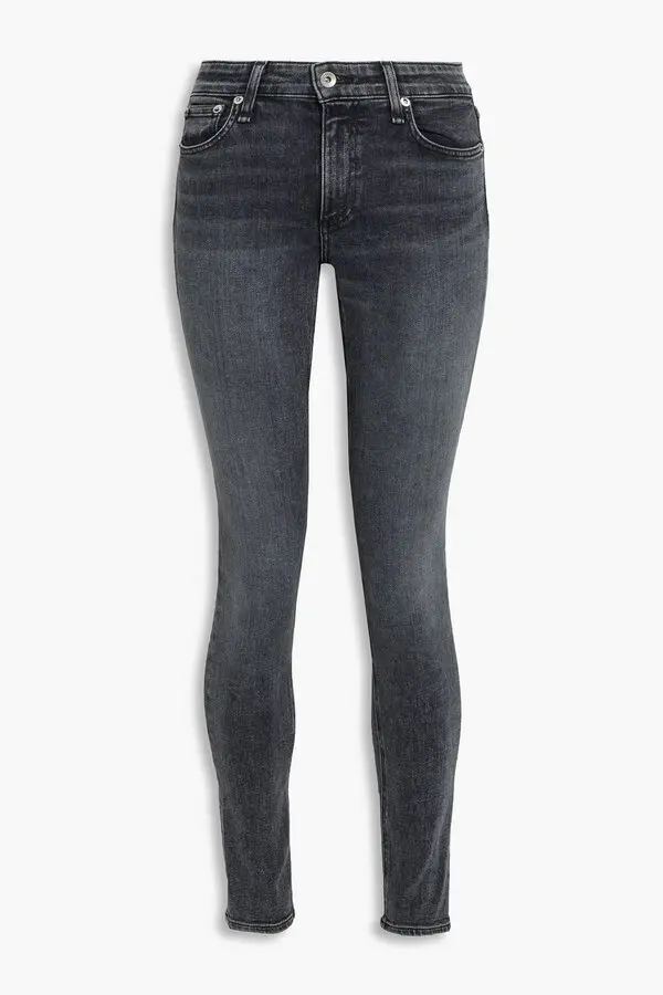 Rag & Bone Cate Faded Midrise Skinny Jeans - Black