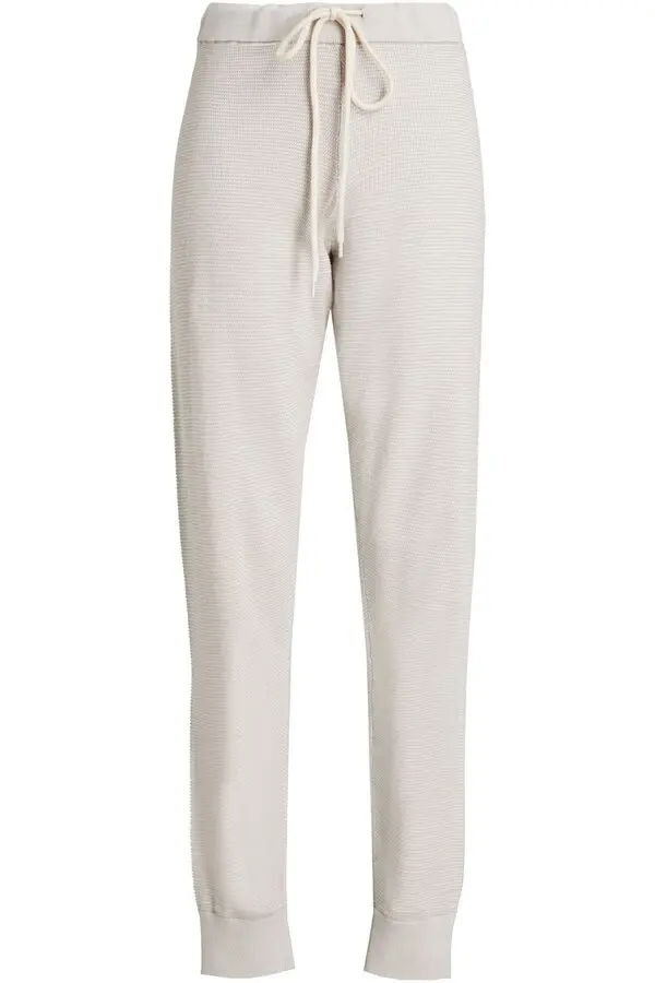 Varley Alice Cotton-jacquard Track Pants - Stone