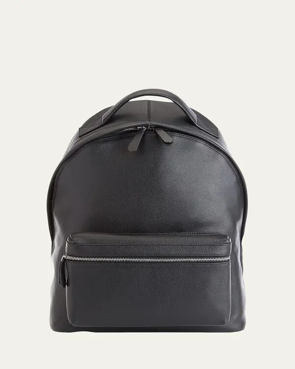 ROYCE NEW YORK Leather Executive 13" Laptop Backpack - Black