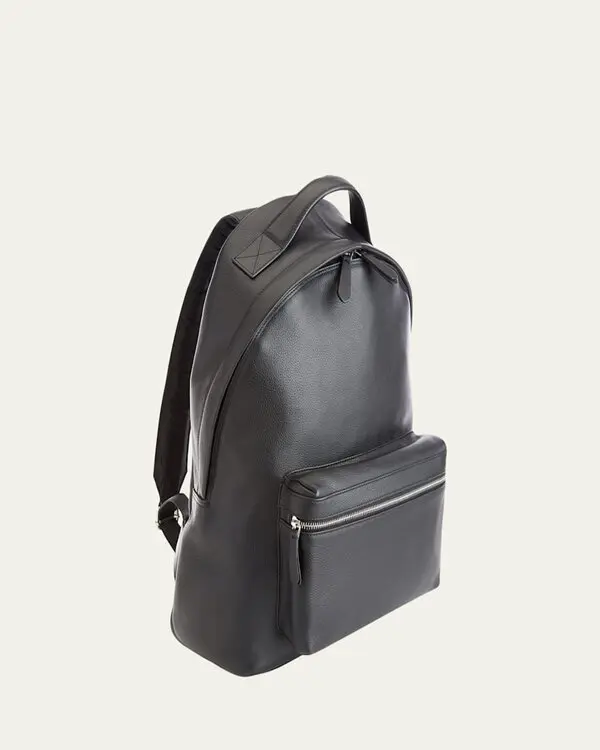 ROYCE NEW YORK Leather Executive 13" Laptop Backpack - Black