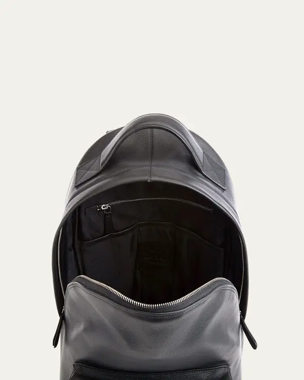 ROYCE NEW YORK Leather Executive 13" Laptop Backpack - Black