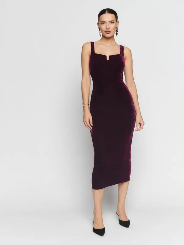 Reformation Lillee Knit Dress - Crimson Velvet | Editorialist