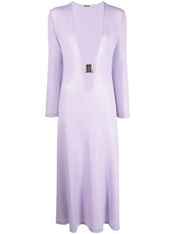 Dodo Bar Or Sequin-embellished Plunge Dress