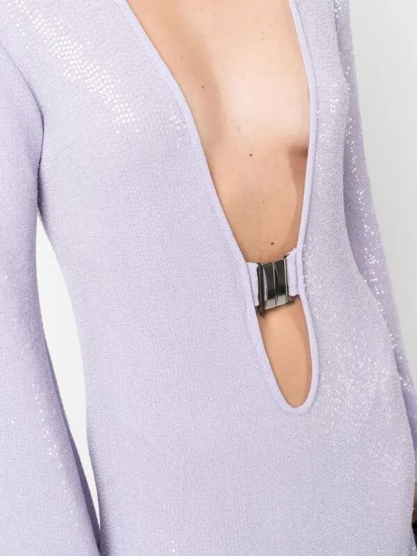Dodo Bar Or Sequin-embellished Plunge Dress