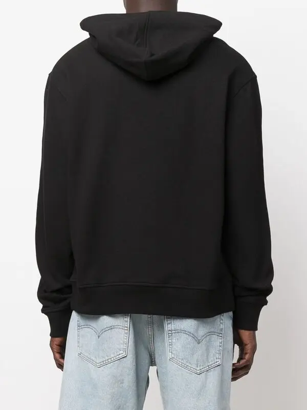 Calvin Klein Logo Print Drawstring Hoodie - Black