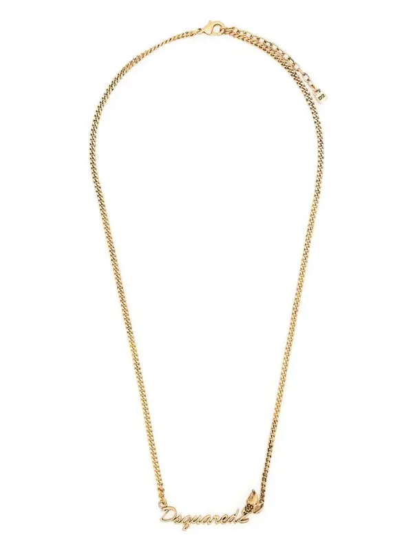 Dsquared2 Handwriting Charm Chain Necklace