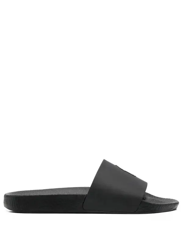 Polo Ralph Lauren Logo-print Slip-on Sandals - Black