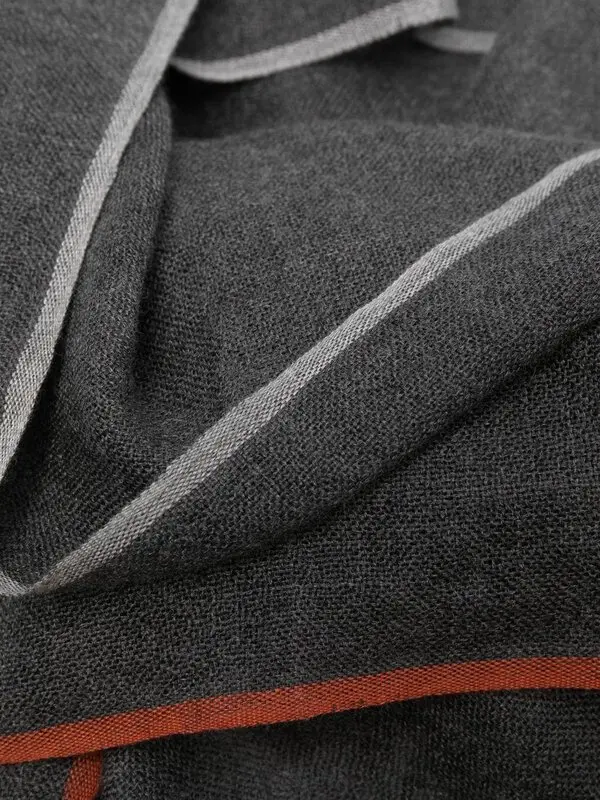 Brunello Cucinelli Solid Border Fringed Scarf