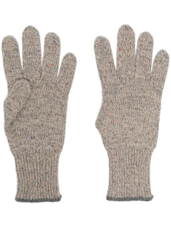 Brunello Cucinelli Purl-knit Cashmere Gloves - Neutrals