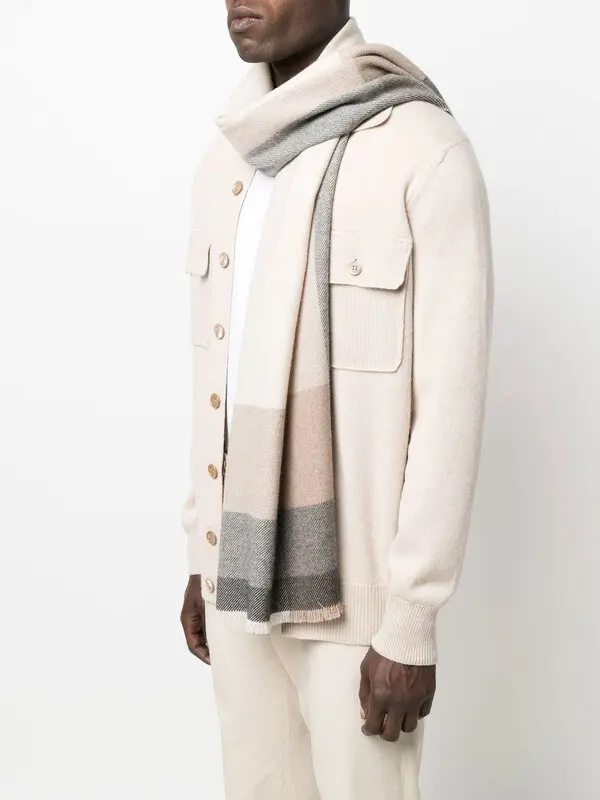 Brunello Cucinelli Striped Wool Scarf