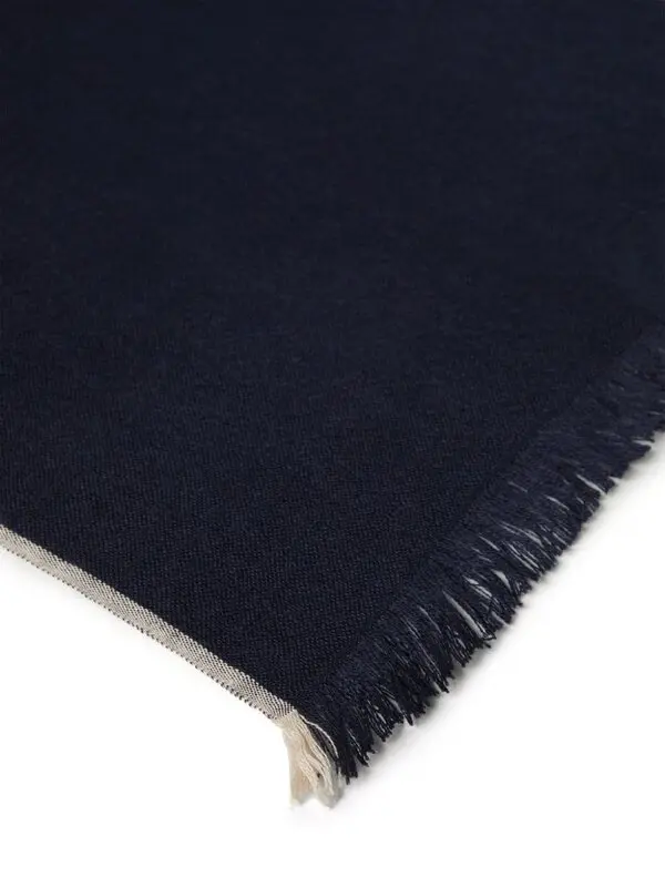 Brunello Cucinelli Solid Border Fringed Scarf - Blue