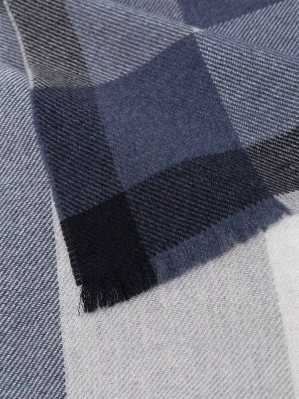 Brunello Cucinelli Check-print Frayed-edge Scarf