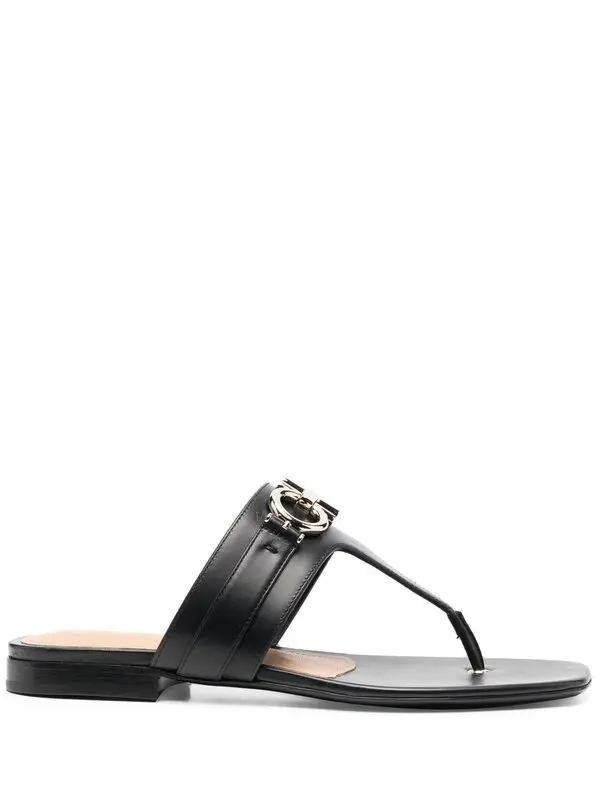 FERRAGAMO Logo-plaque Leather Sandals