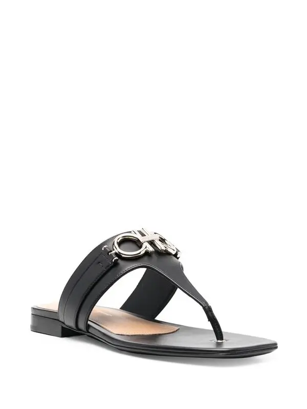 FERRAGAMO Logo-plaque Leather Sandals