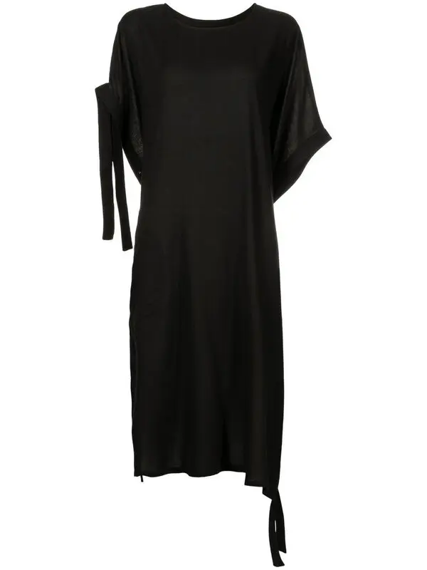 Y’s Buttoned Side-tie Midi Dress