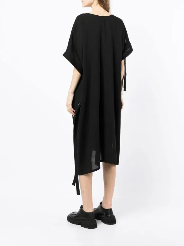 Y’s Buttoned Side-tie Midi Dress